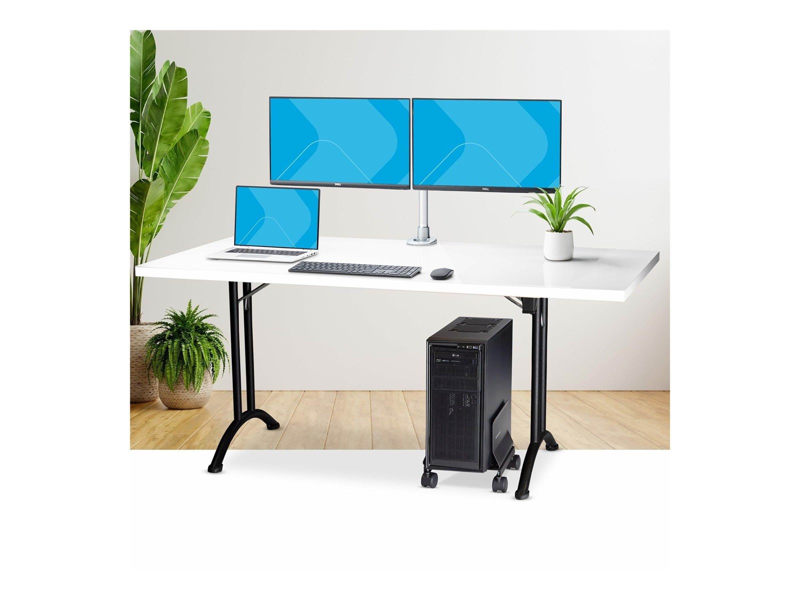 StarTech.com Computer Tower Cart Rolling CPU Caddy w/ Wheels Adjustable ...