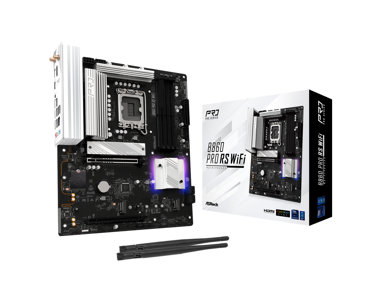 ASRock B860 Pro RS WiFi Emolevy - Intel B860 - Intel LGA1851 socket ...