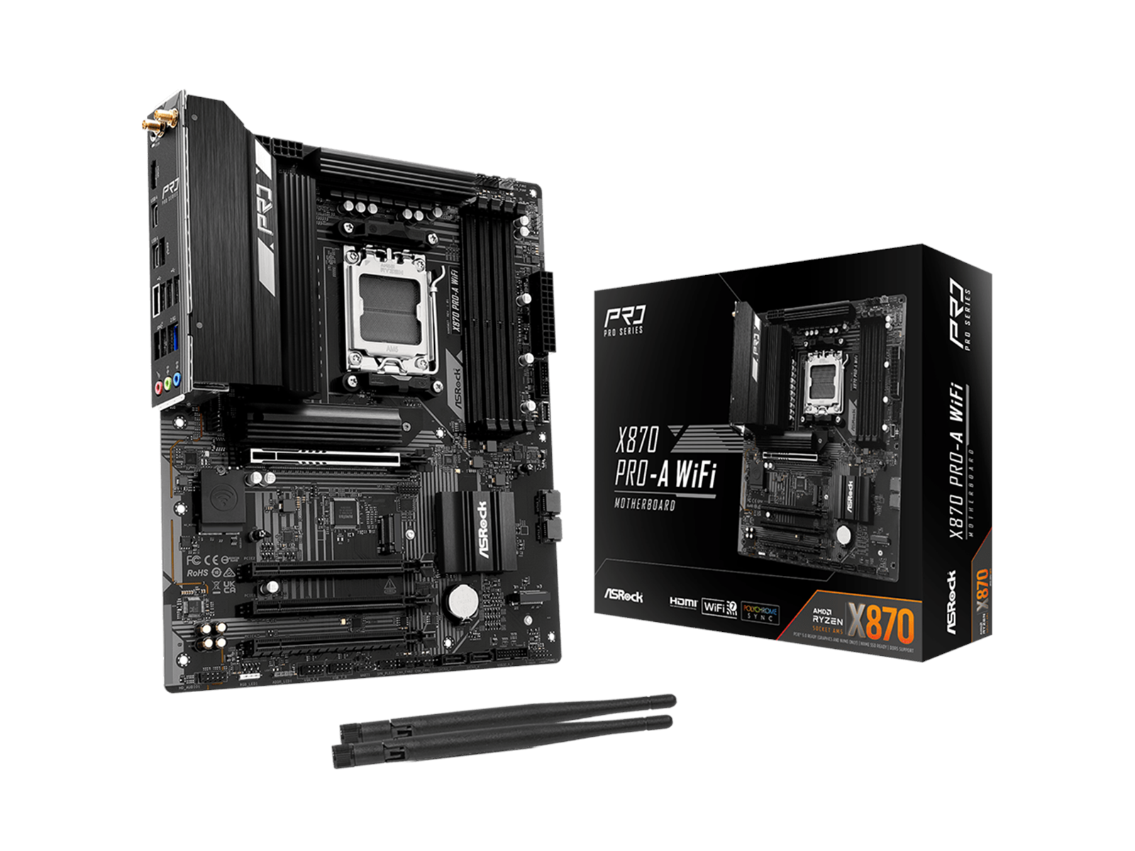 ASRock X870 PRO-A WIFI Emolevy - AMD X870 - AMD AM5 socket - DDR5 RAM - ATX