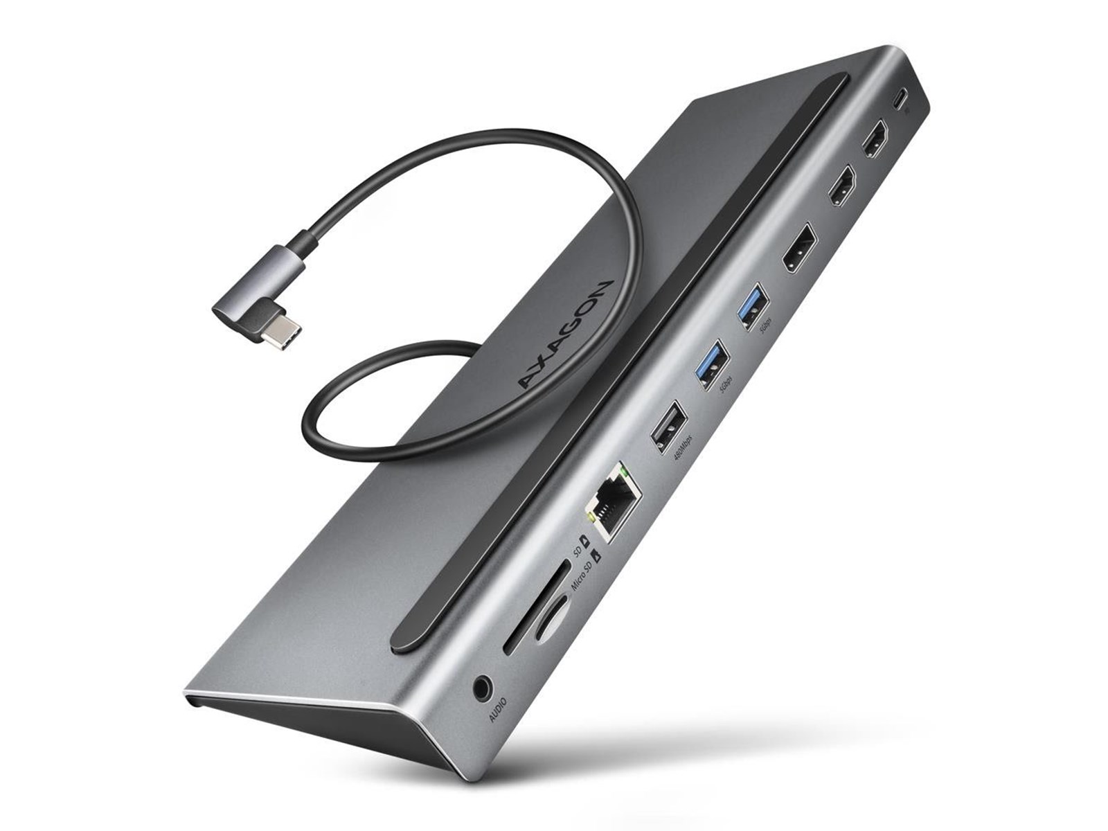 AXAGON Triple 4K Display SuperSpeed USB-C Hub USB hub - 11 porttia ...