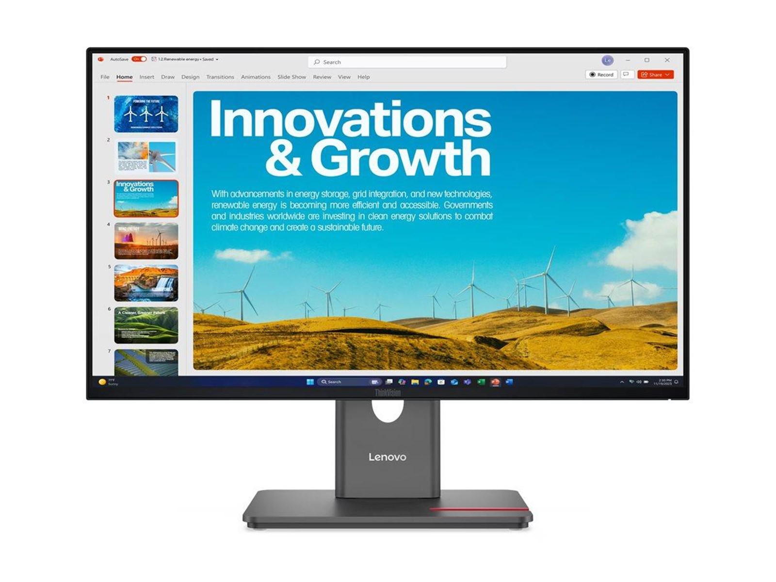 24" Lenovo ThinkVision P24QD-40 - 1920x1080 (FHD) - 60Hz - IPS - KVM switch
