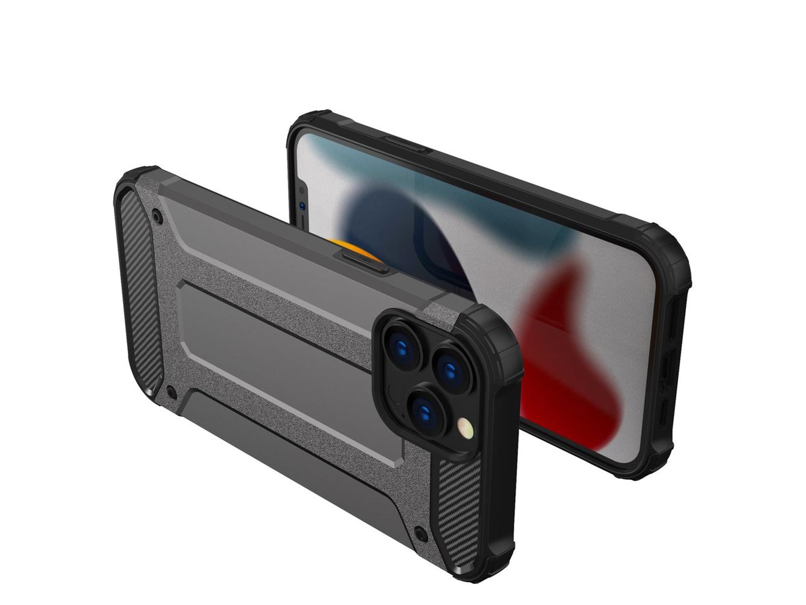 Hurtel Hybrid Armor Case Tough Rugged Cover for iPhone 13 Pro Silver