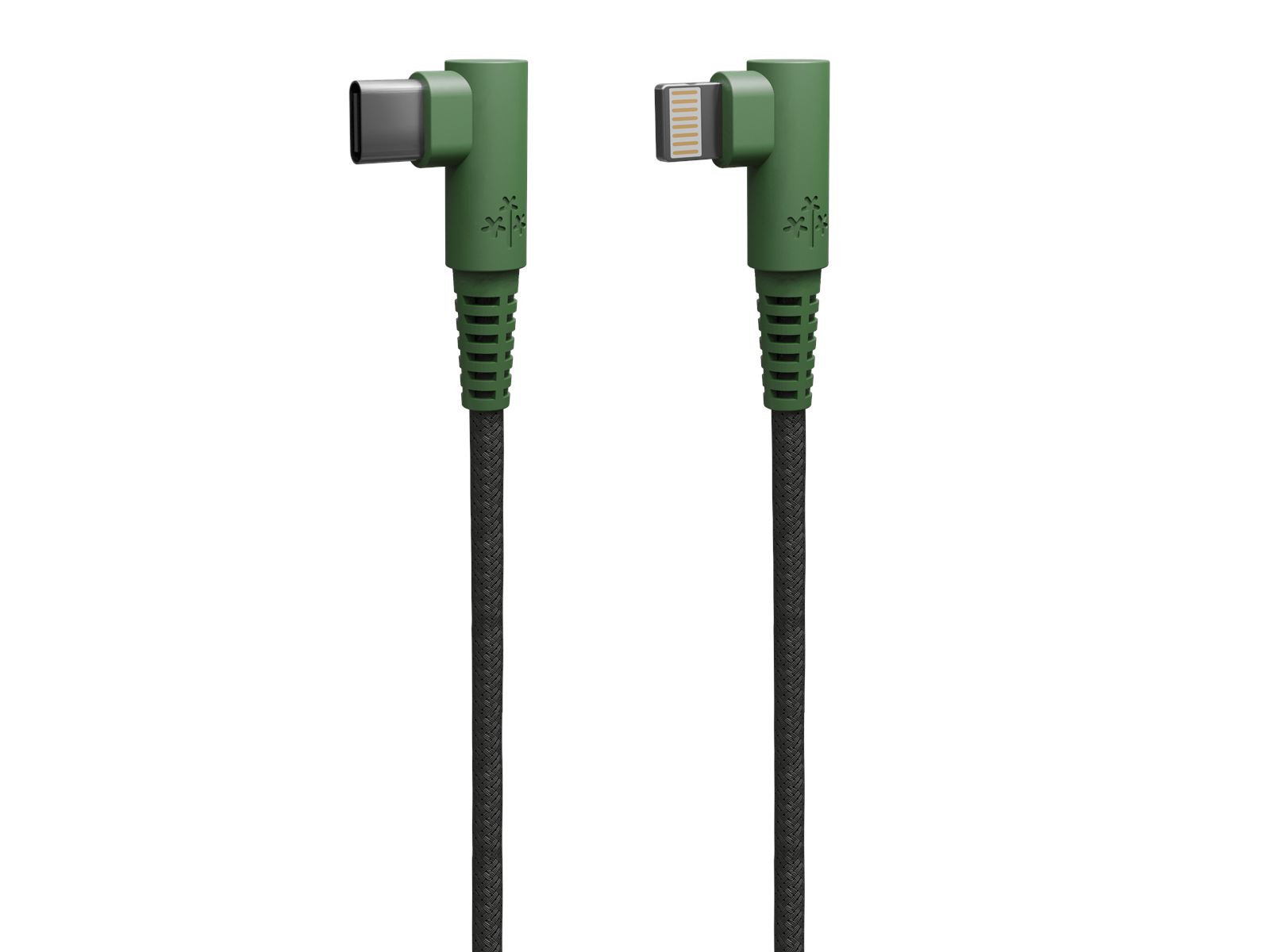 Hune Hiedra Braided 90° USB Cable Type C to Lightning 1.2m - Forest Green