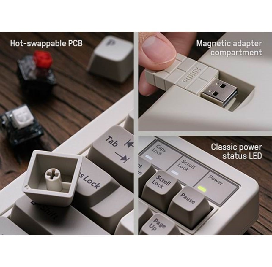 8BitDo Retro Mechanical Keyboard - M Edition - Englanti (UK) - Valkoinen