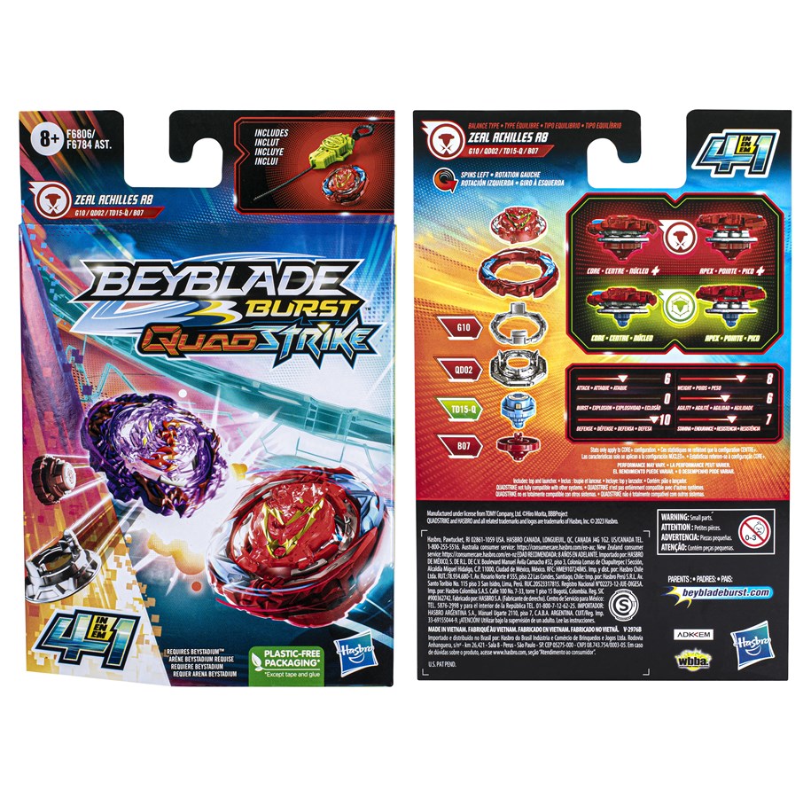 Hasbro Beyblade Burst QuadStrike Bolt Spryzen S8 Starter Pack Battling ...